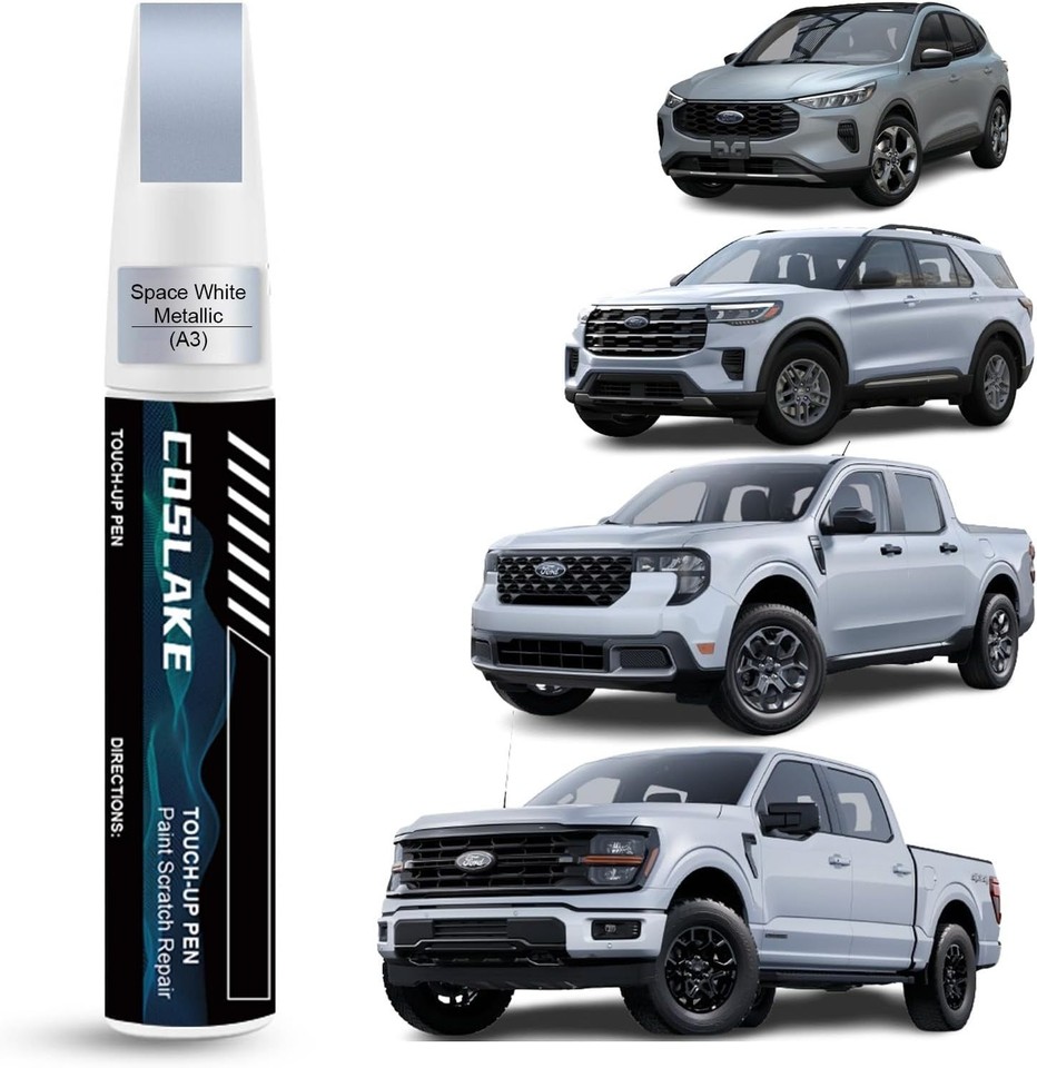 Fast-Drying 2025 Ford Touch Up Paint - Space White Metallic A3, Easy ...