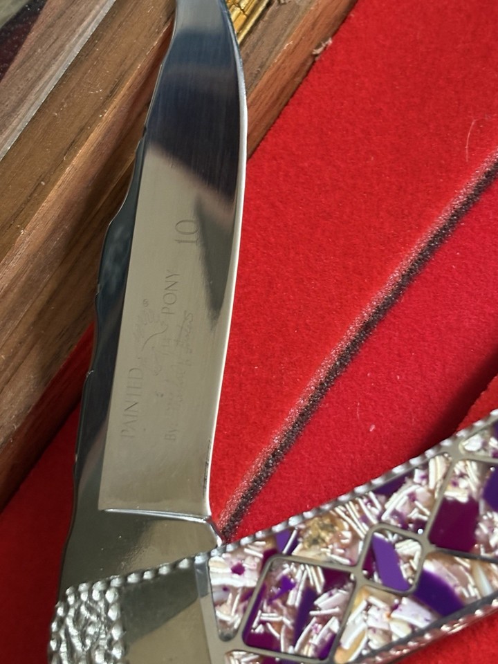 Michael Prater Custom Painted Pony 110 Lockback Knife Buck | eBay