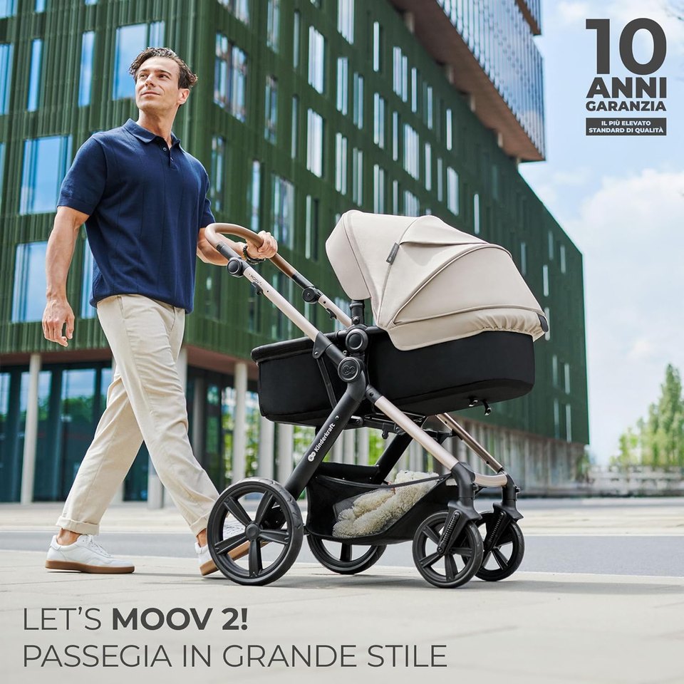 Kinderkraft MOOV 2, Passeggino Multifunzionale 4 in 1 Trio Neonato ...