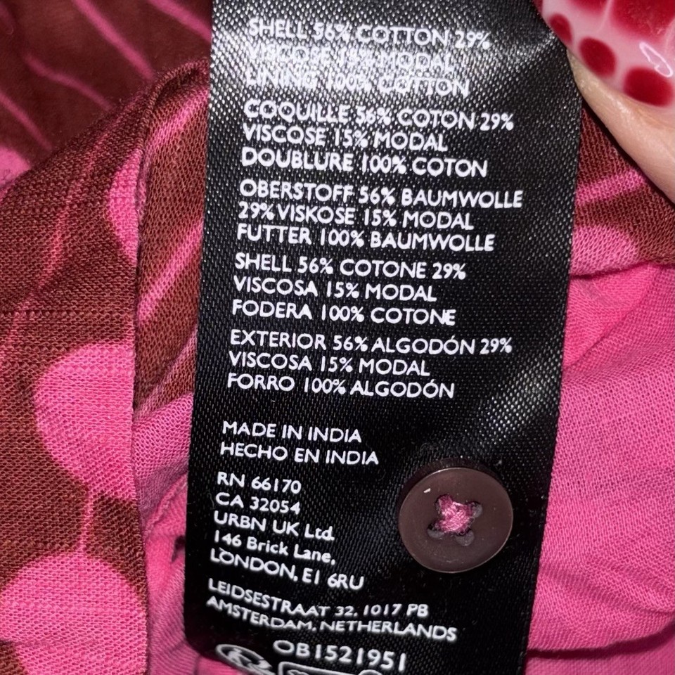 Anthropologie Maeve The Cassandra Mini Dress Wine Pink Abstract Ruffle ...