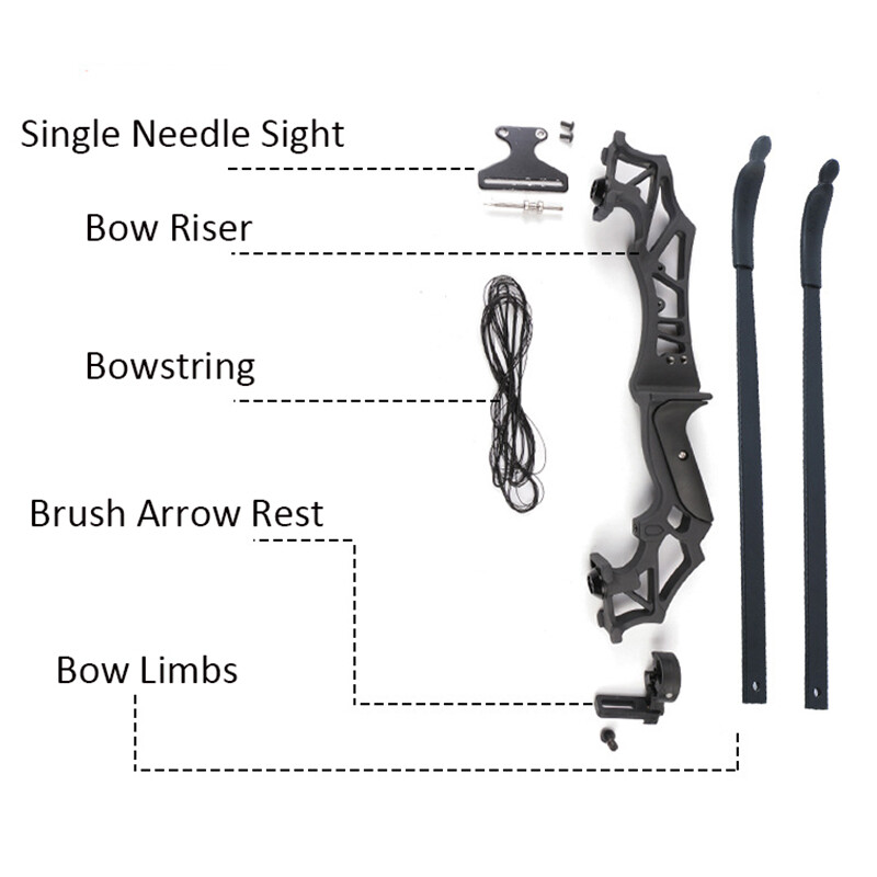 54" Archery Takedown Recurve Bow /12X Arrows/Arm Guard Beginner Hunting ...