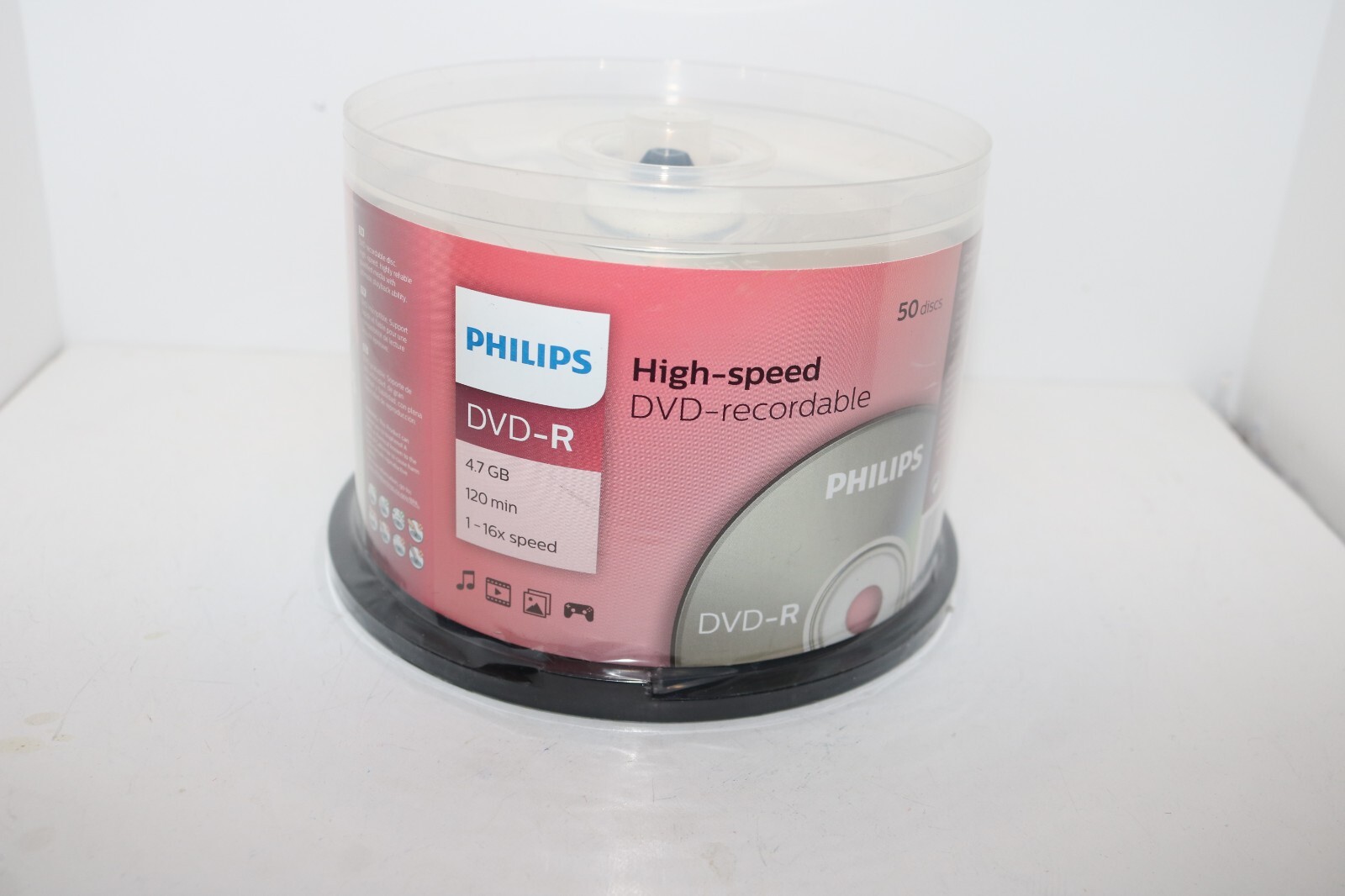 Phillips high speed DVD-R 50 pack 4.7GB 120 min 1-16x speed NIP sealed ...