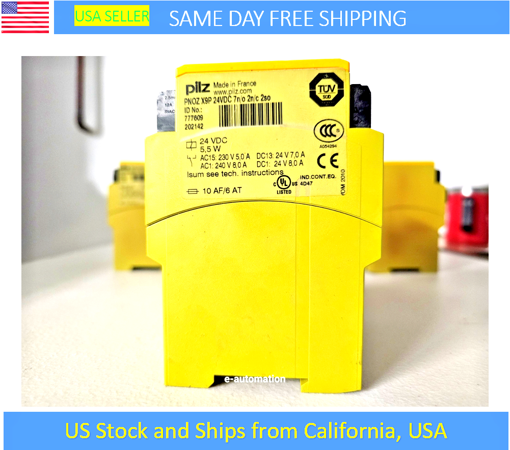 1x 777609 PILZ PNOZ X9P 24VDC 7n/o 2n/c2so SAFETY RELAY 240VAC - - US ...