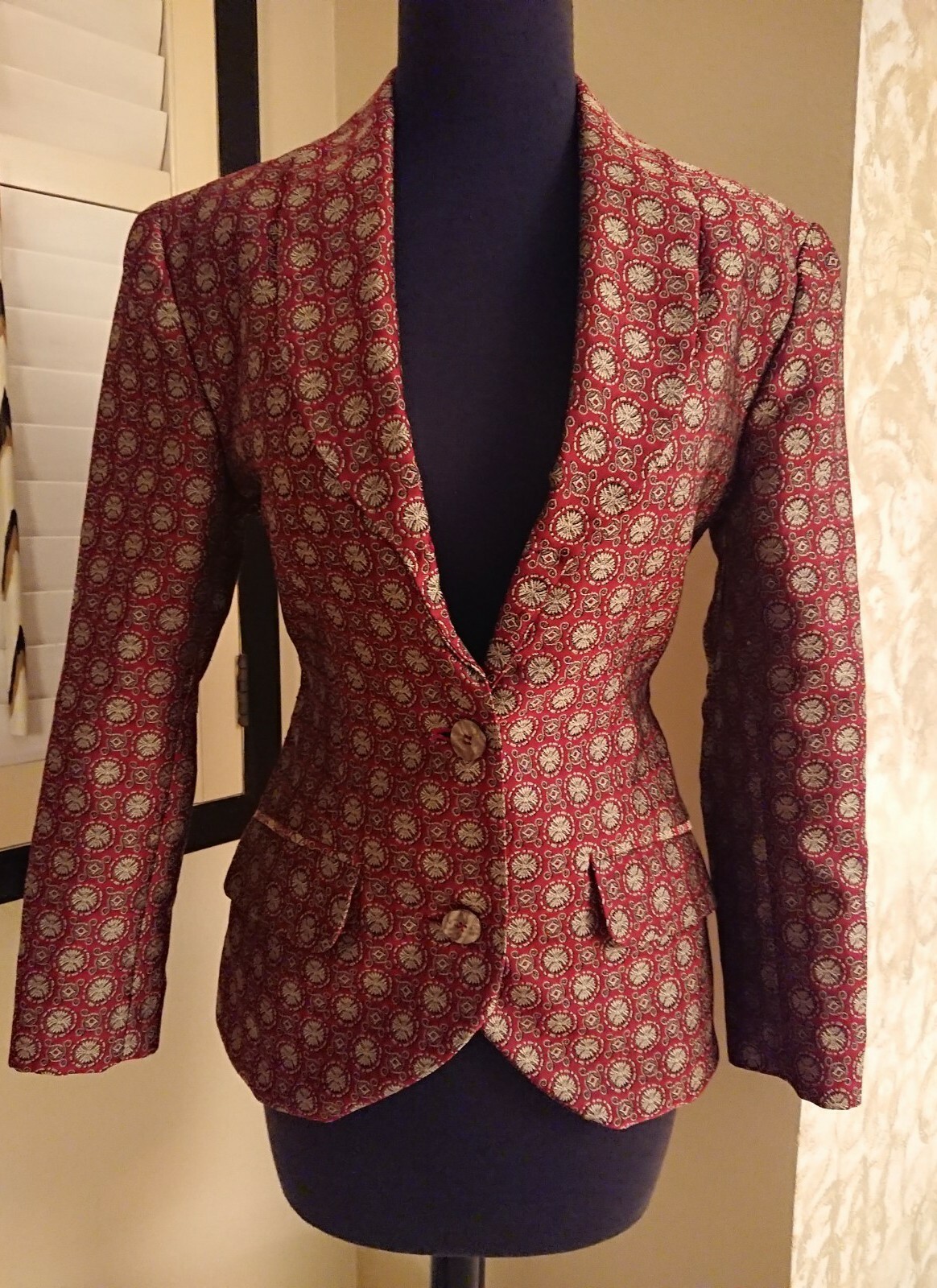 Red Brocade THE LIMITED COLLECTION Embroidered Smokin… - Gem