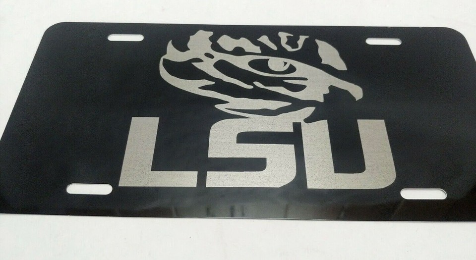 LSU Tigers aluminum license plate laser etched car front tag Man Cave ...