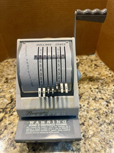 Paymaster Check Writer Imprinter Series 8500-7 COVER, KEY, 2 Color ...