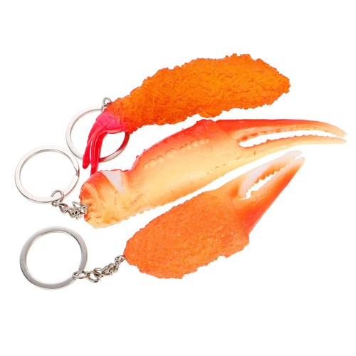 3 Count Crab Claw Keyring Man Miss Keychain Accessory Animal Keyrings ...