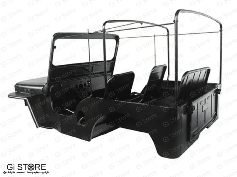 Soft Top with Civil Bow Frame & Door Frame For JEEP WILLYS CJ2A,CJ3A,3B ...