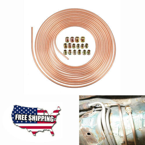 USA 25ft Roll 3/16" OD Brake Line Tubing Kit Copper Nickel w/ 16Pcs ...