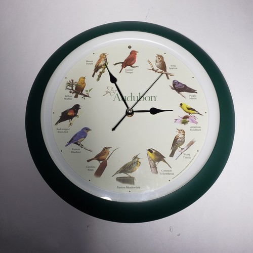 National Audubon Society 13" Bird Wall Clock Bird Songs on the Hour ...