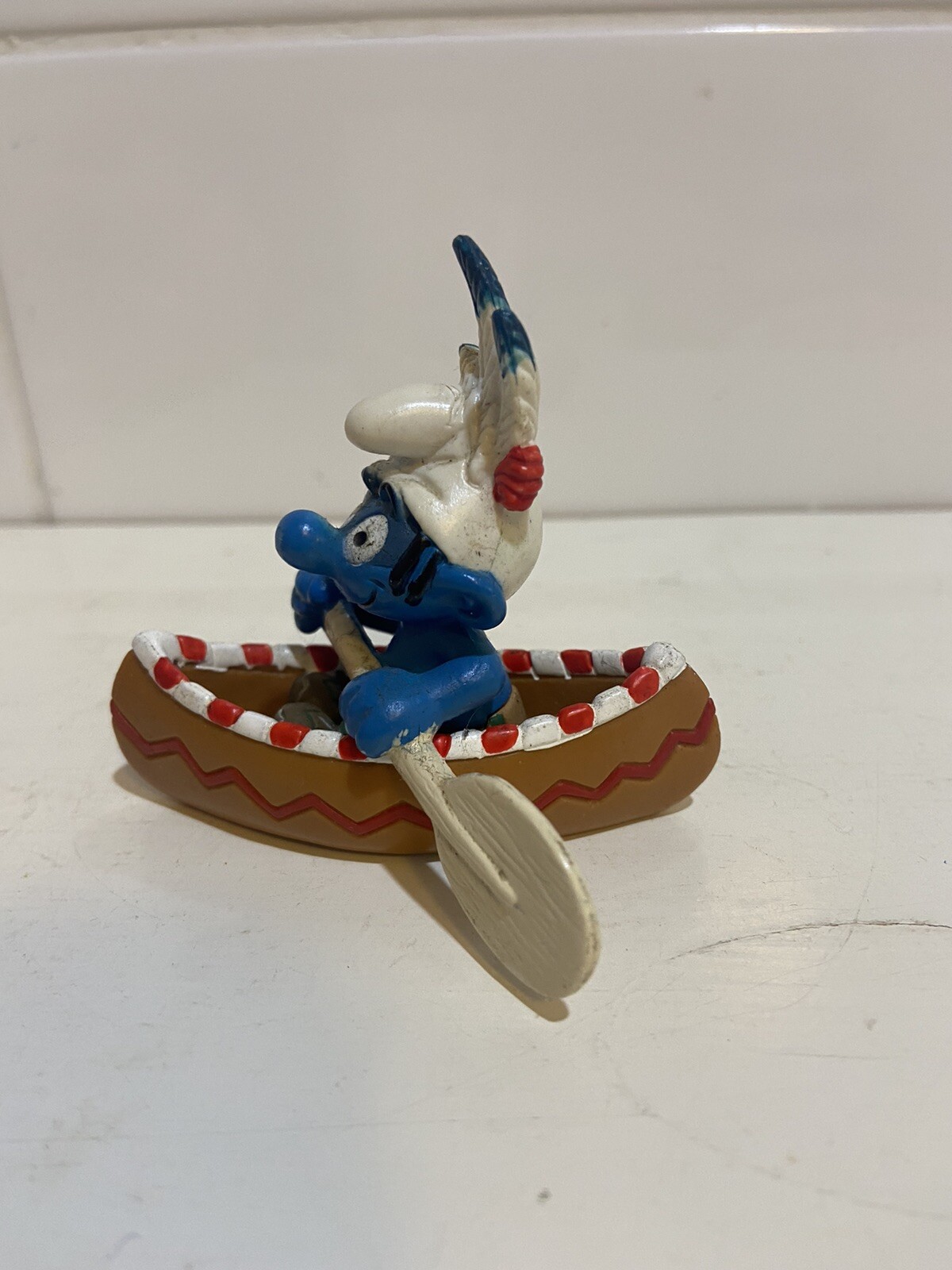 Smurfs Canoe Smurf Indian 2006 Figure PVC Boat Toy Figurine Peyo | eBay ...