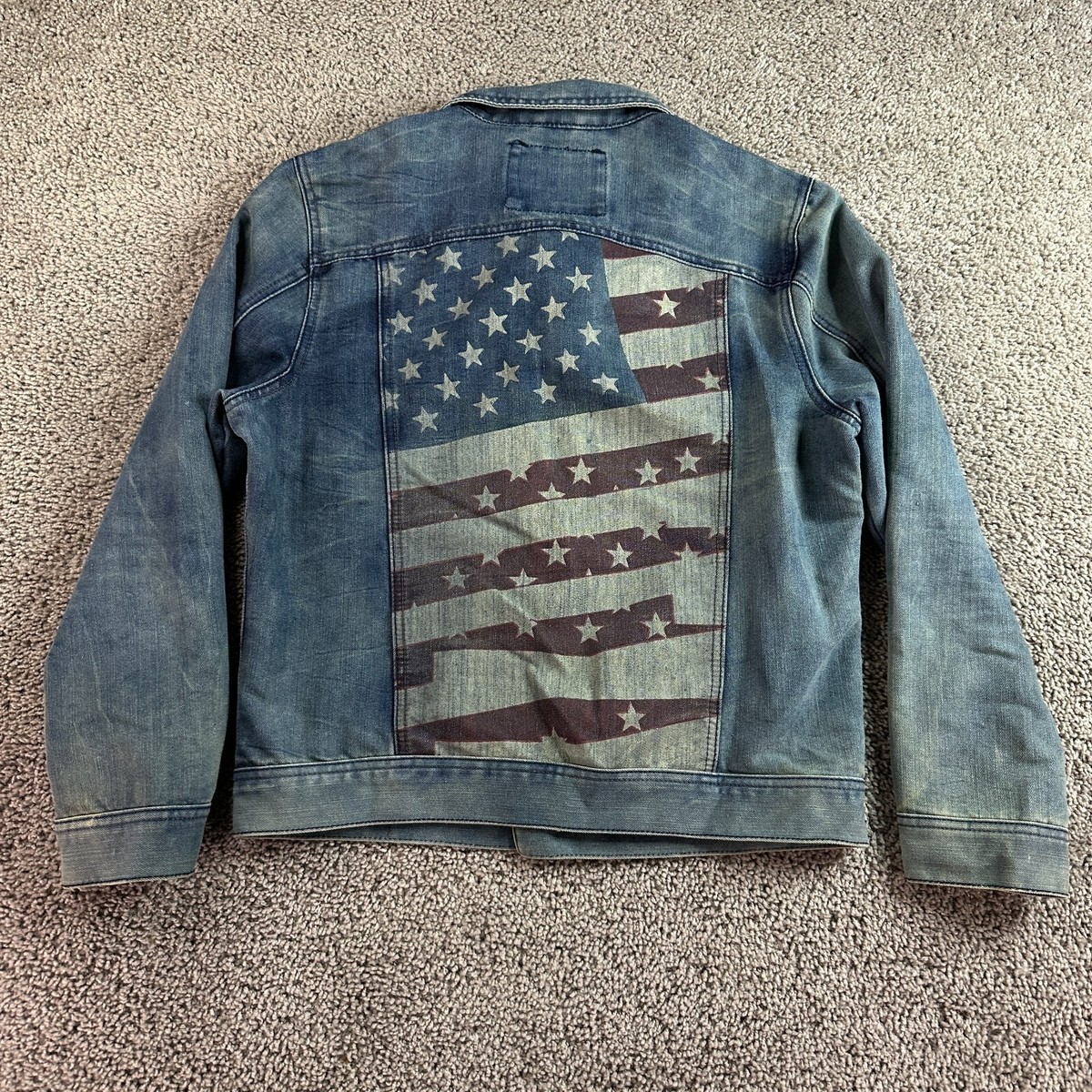 American Flag Denim Jacket For Sale Winter Savings! Titcea Jean Jacket