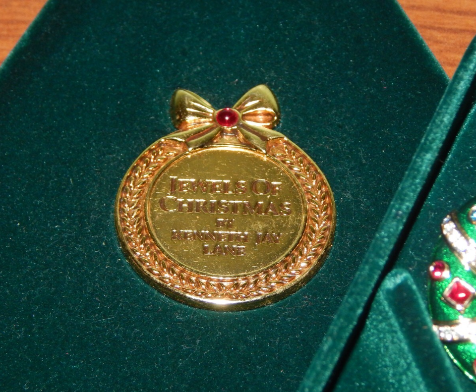 Franklin Mint Jewels of Christmas Holidays Pin Brooch Set by Kenneth ...