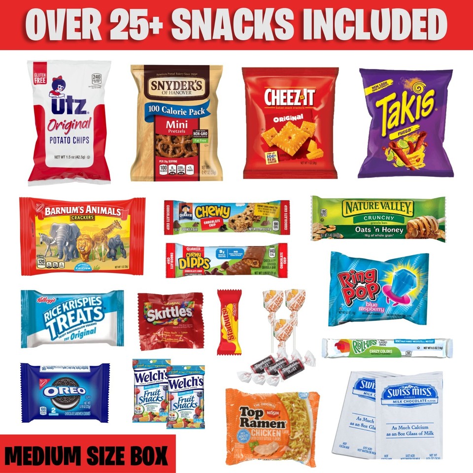 Snack Basket & Snack Box - American Snacks Candy Box - College Snack ...