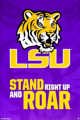LSU Tigers STAND UP AND ROAR Official NCAA Sports Team Logo 22x34 ...