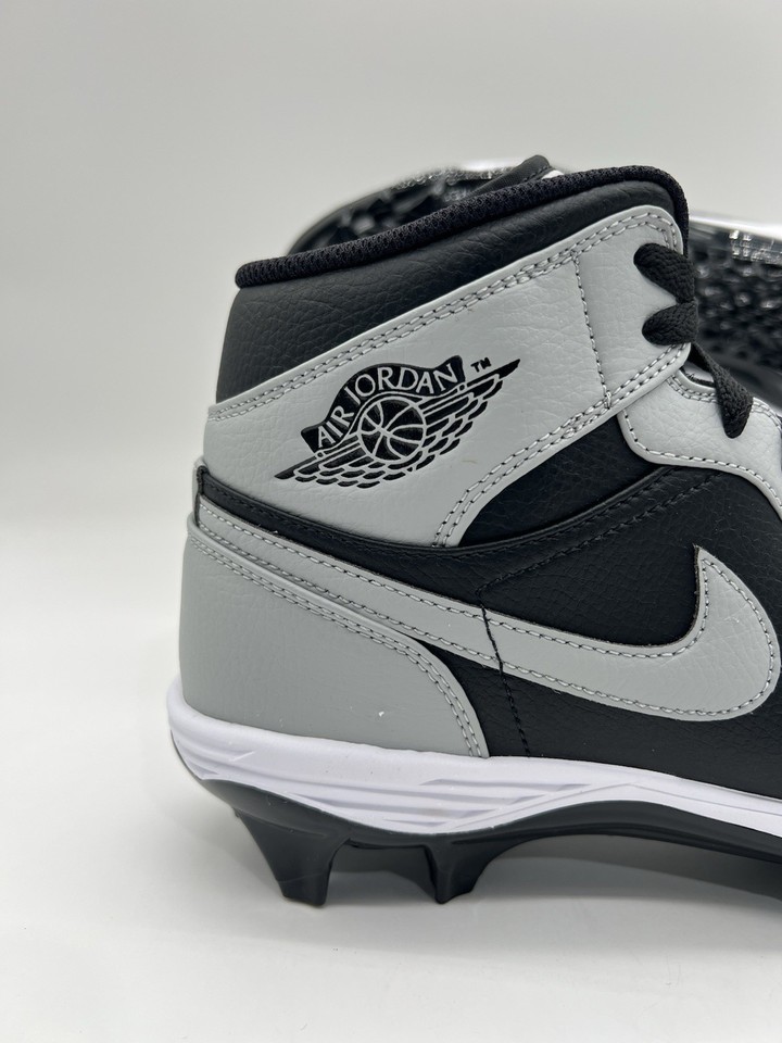 Mens Size 10 Nike Air Jordan 1 Mid TD Shadow Black Grey Football FJ6805 ...