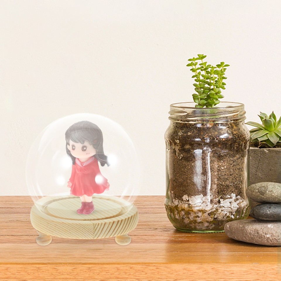 Miniature Display Case Small Glass Dome with Base Clear Watch Cloche ...