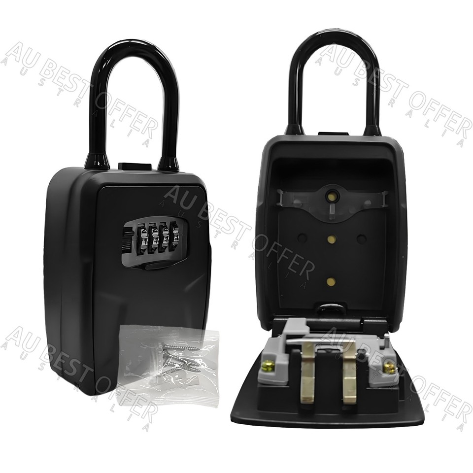Portable Combination Lock Key Safe Storage Box Padlock Security Home ...