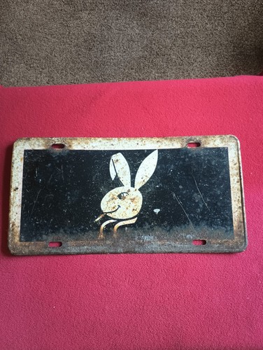 VINTAGE PLAYBOY BUNNY LICENSE PLATE BOOSTER SIGN GAS OIL MUSCLE CAR HOT ...