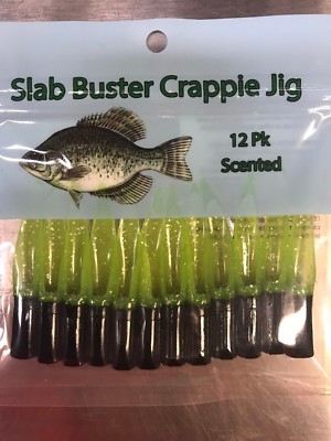 SB0303 2" SLAB BUSTER SCENTED CRAPPIE JIG, BLACK/CHARTREUSE SILVER | eBay