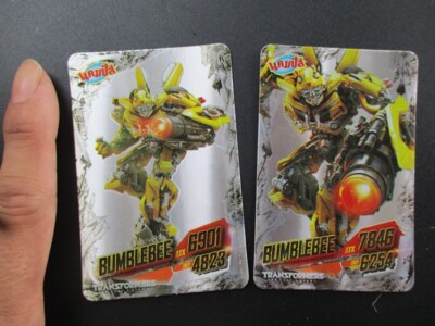 transformers movie bumblebee trading cards 2 pcs foil cards game 55x83 ...