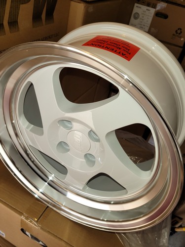 16 inch RIM DEEP DISH WHEELS RIMS 4 LUG 4X100 +25mm NEW White Center ...