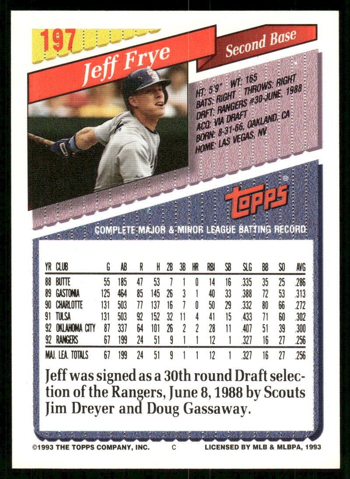 1993 Topps #197 Jeff Frye | eBay