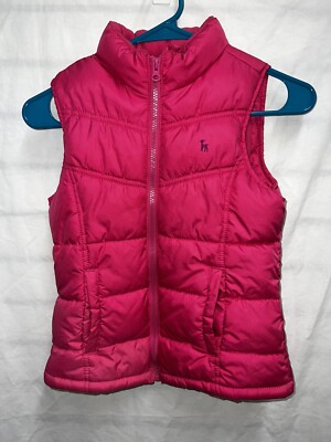 Old Navy Girls Puffer Vest Jacket Size L/G (10-12) Pink Fleece Lined 2 ...