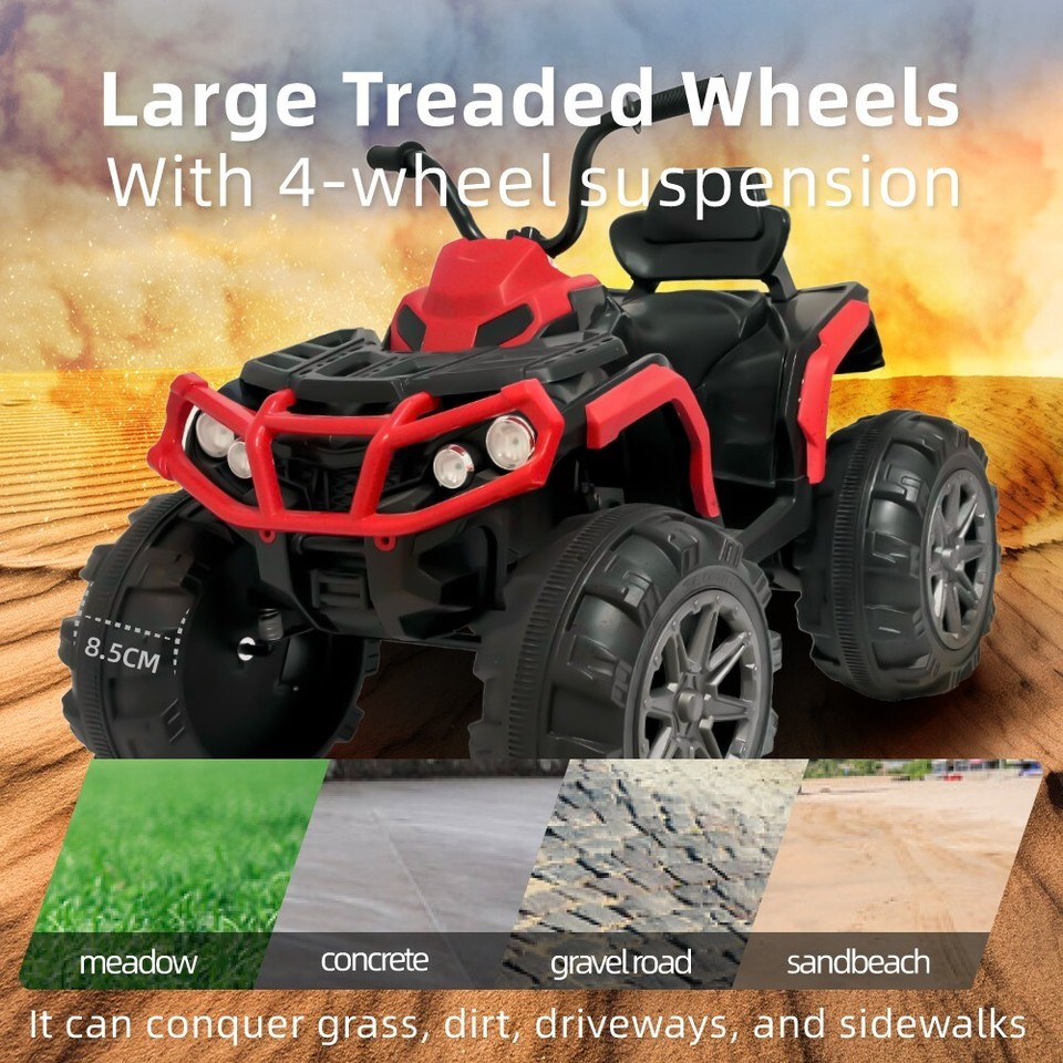 24V Kids Ride on ATV 6mph Electric Power Wheels Quad Car with 2 Speeds ...