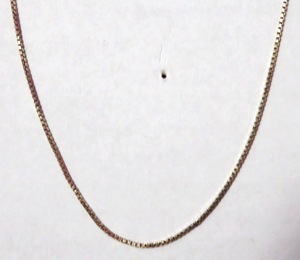 VINTAGE 925 ITALY GOLD VERMEIL STERLING SILVER 18" BOX CHAIN NECKLACE ...