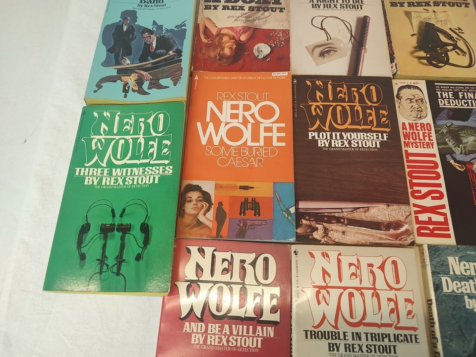 Lot of 17 Nero Wolfe Mystery Books by Rex Stout Vintage 60's Paperback ...