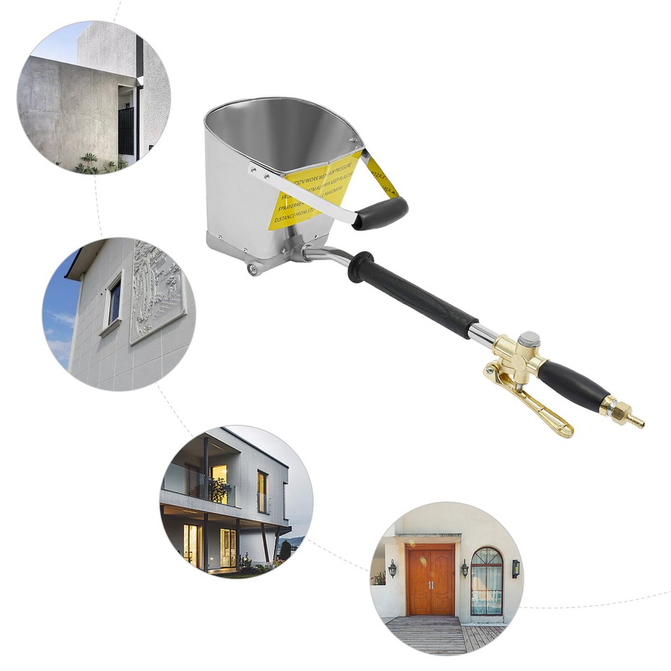 4 Jet Cement Mortar Concrete Air Stucco Plastering Sprayer Hopper Paint ...