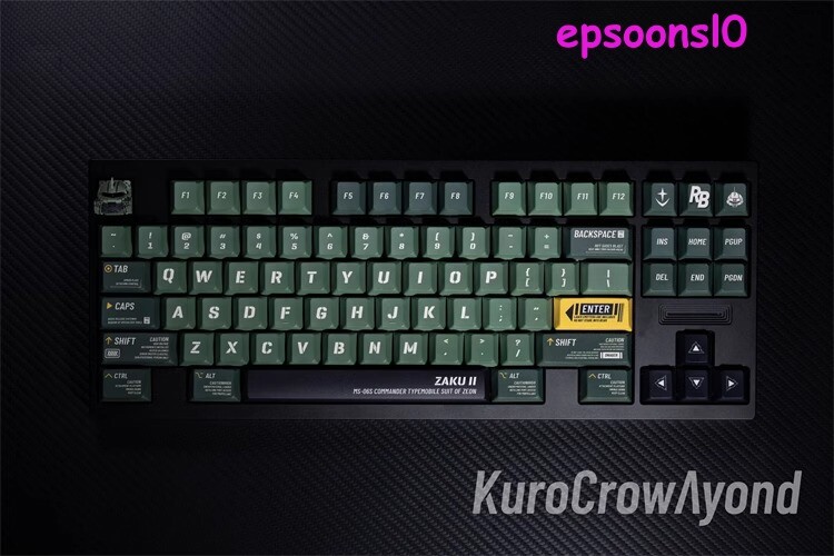 GUNDAM Zaku Keycaps 140 Keys PBT OEM for Cherry Mechanical KEYBOARD ...