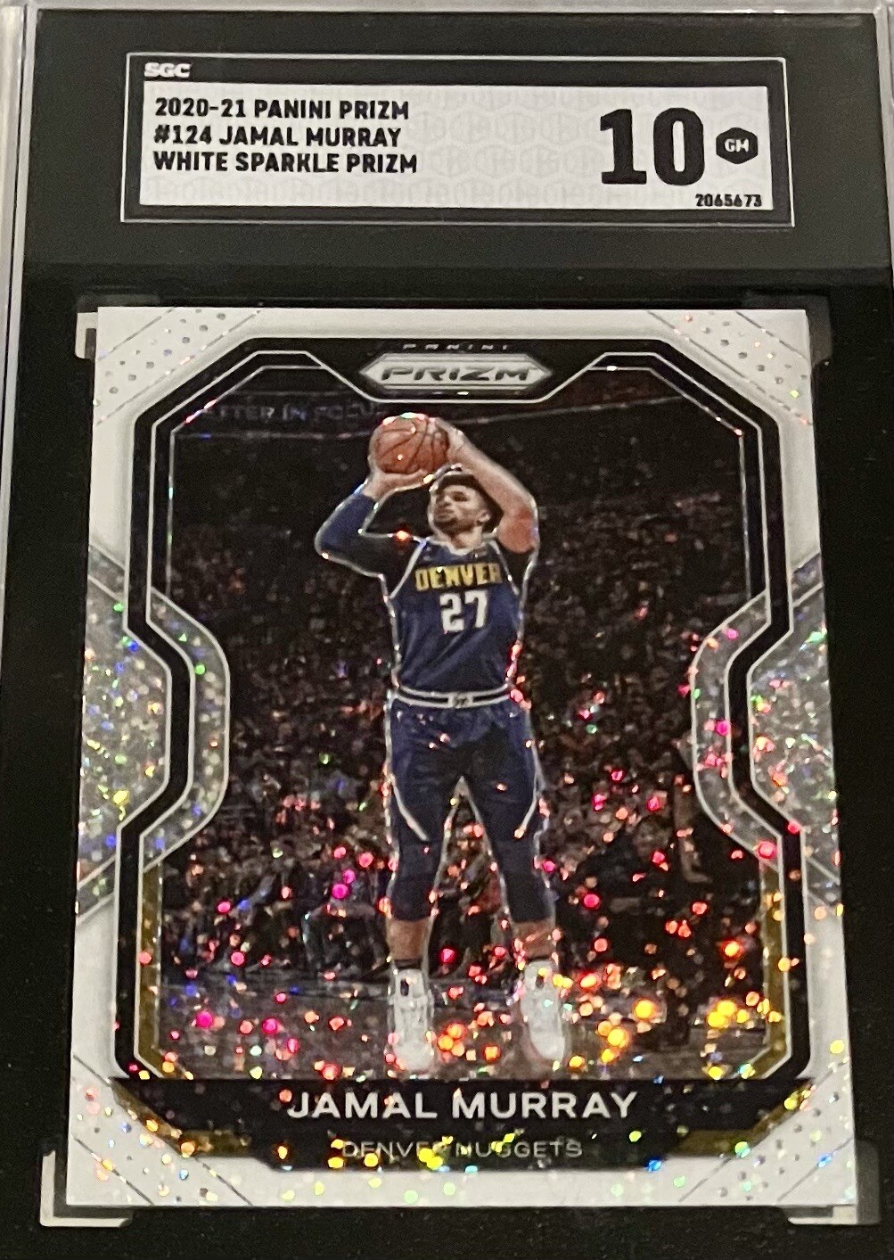 2020-21 Jamal Murray White Sparkle Prizm #124 SGC 10 SSP Gem Mint ...