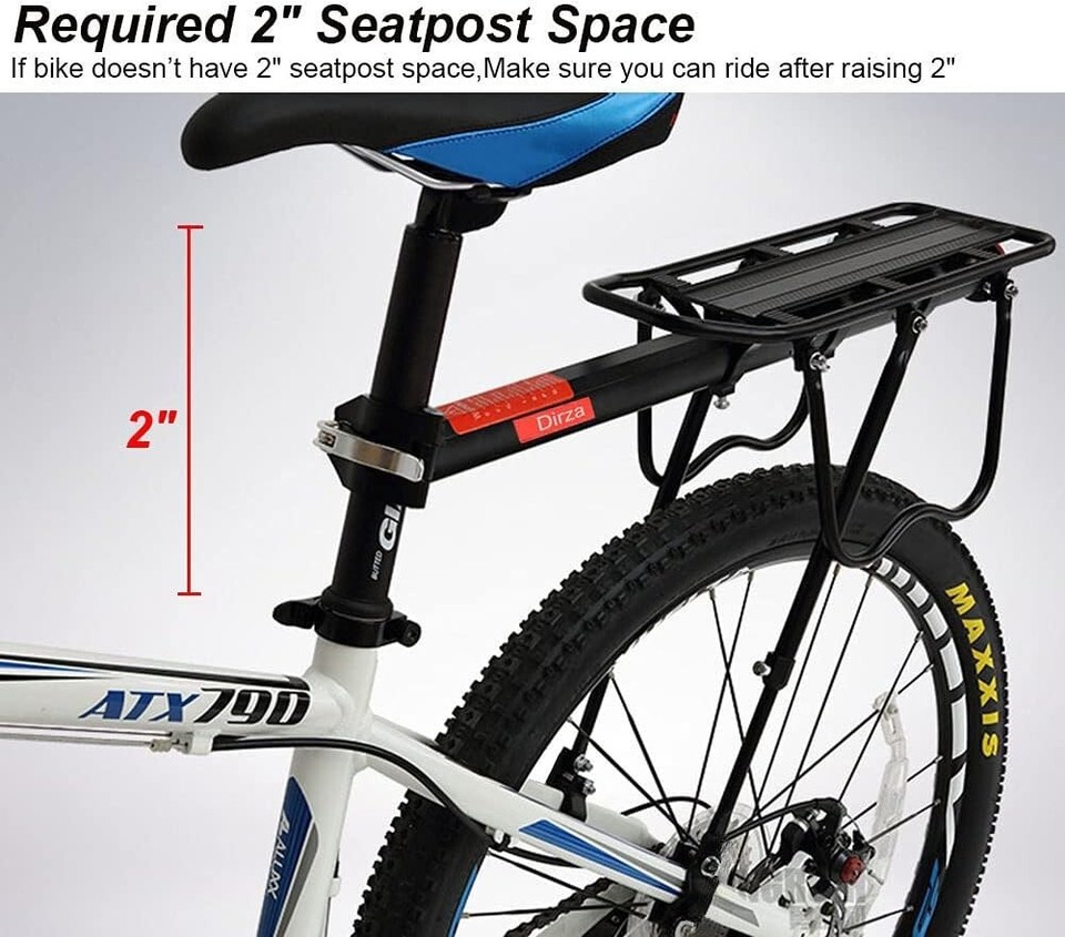 Dirza Rear Bike Rack Bicycle Cargo Quick Release Adjustable Alloy ...