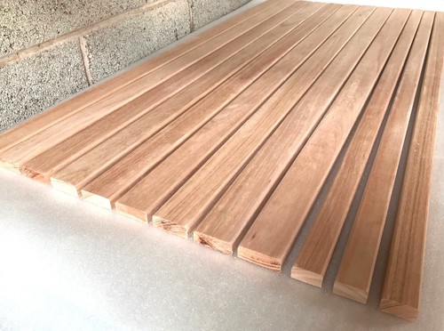 Hardwood Garden Bench Slats 12 Red Grandis 4ft Kit 55 & 35mm x 1220mm x ...