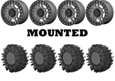 Kit 4 Interco Aqua Torque Tires 30x10-14 on KMC KS240 Recon Beadlock ...