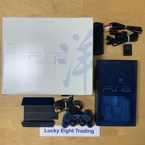 PS2 Ocean Blue SCPH 37000 Box Console Controller Playstation 2 Fat [BOX ...