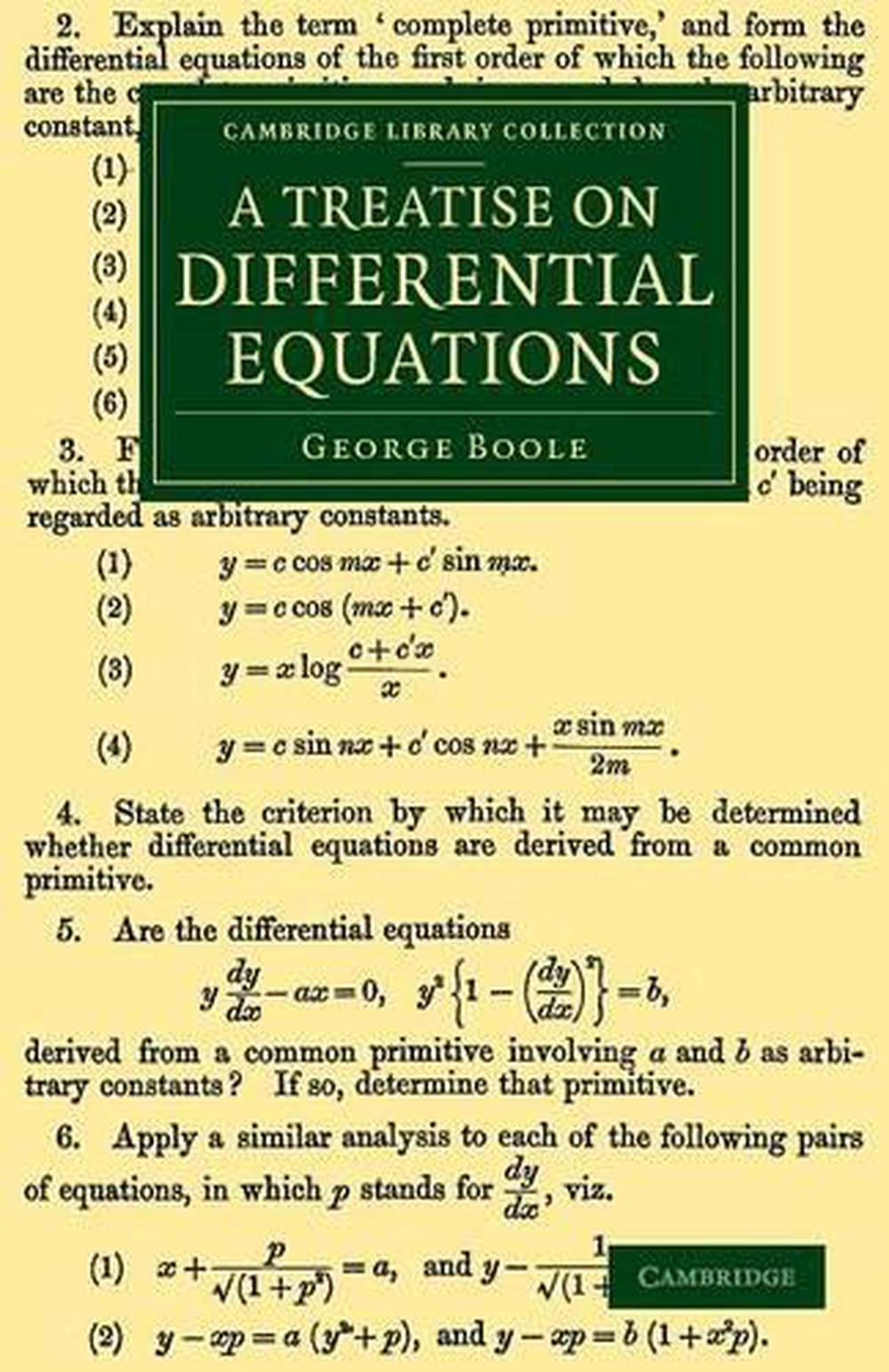 A Treatise on Differential Equations by George Boole (English ...