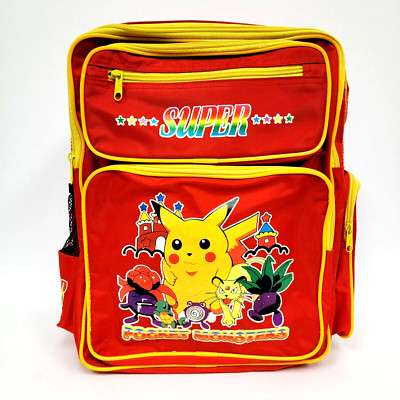 Vintage Pocket Monsters Pokemon SUPER Rainbow Backpack Red w/ Side ...