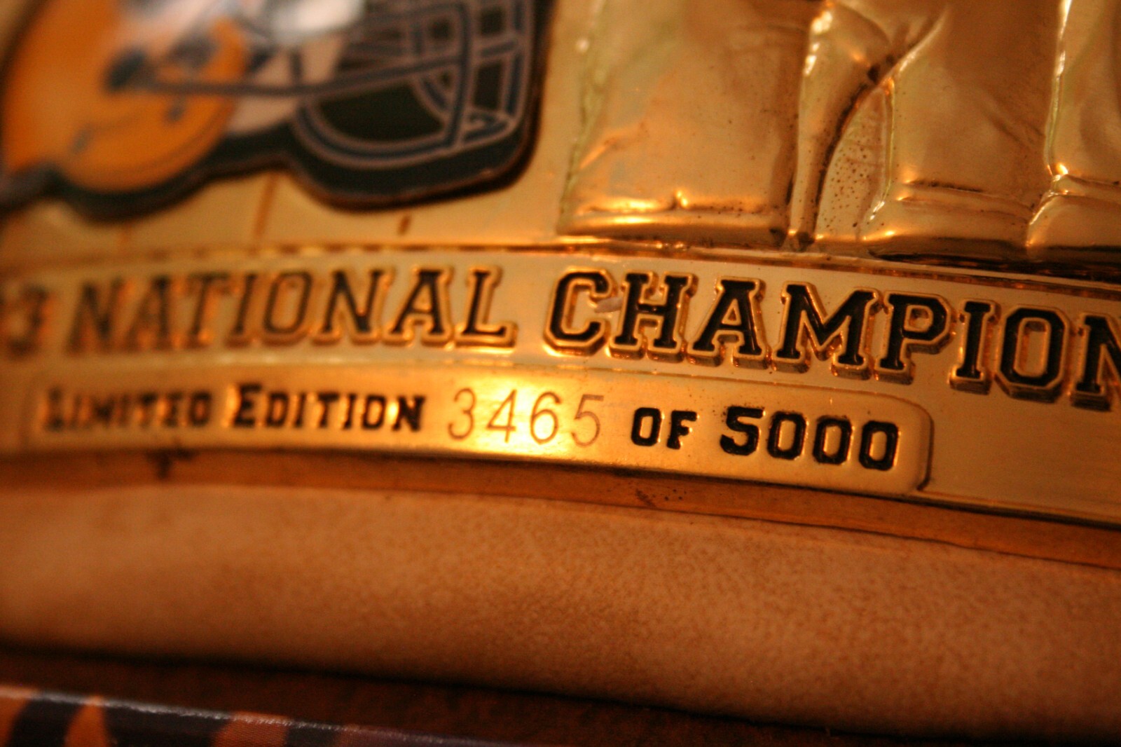 LSU TIGERS 2003 National Champions Fotoball Limited Ed. Sugar Bowl ...