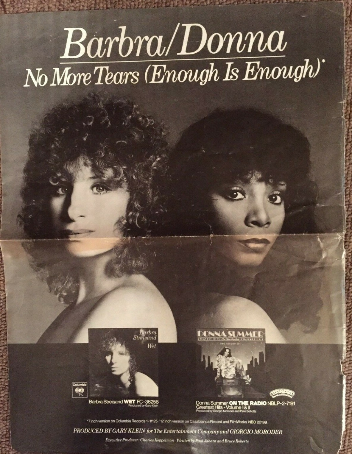 BARBRA STREISAND DONNA SUMMER BILLBOARD MAGAZINE FULL PAGE AD 10/27/79 ...