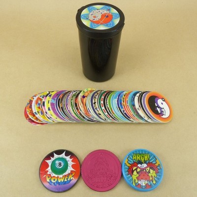 50 Pogs + 3 Slammers + Pog Tube 1990s Retro Nostalgia! Milk Cap Pog ...