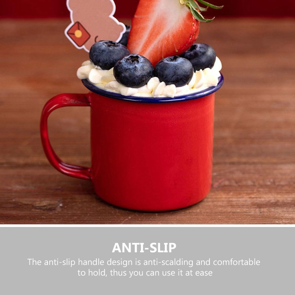 4 Pcs Vintage Enamel Mug Office Travel Drinking Mugs Cups Retro Coffee ...