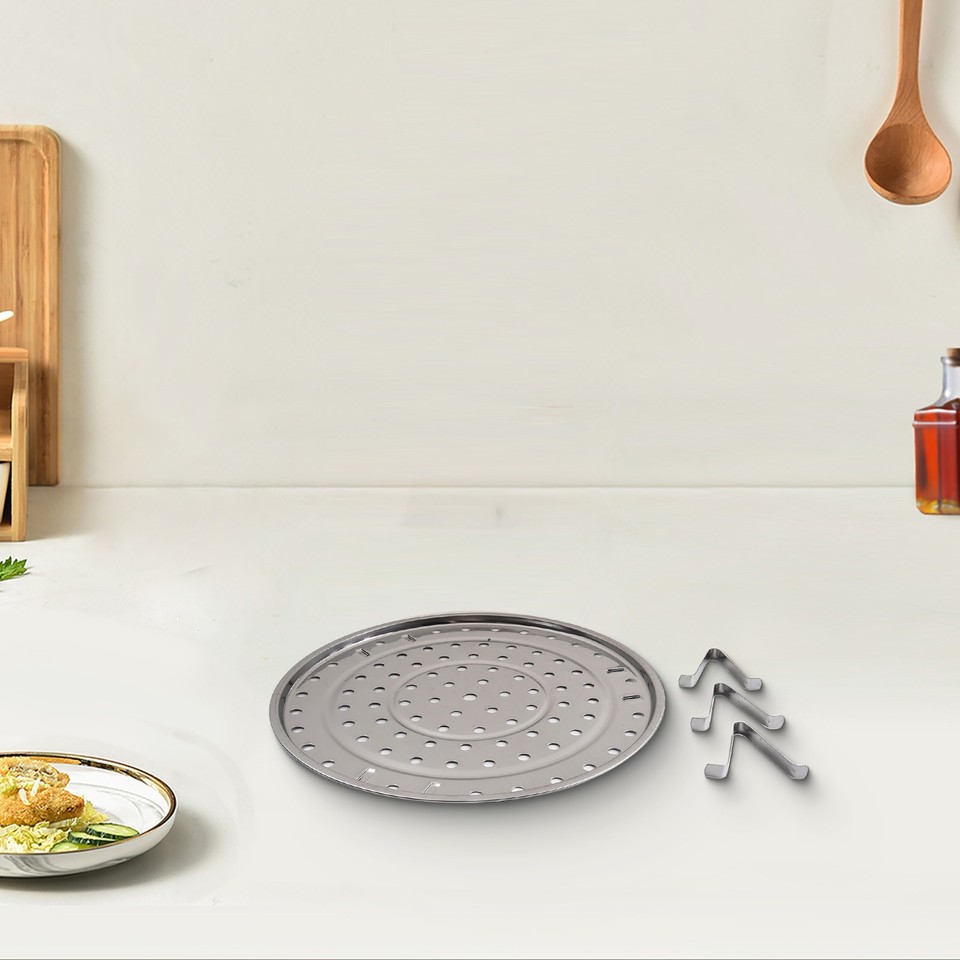 High Quality Steaming Rack Plate Steam Cooking Round Type Silver ...