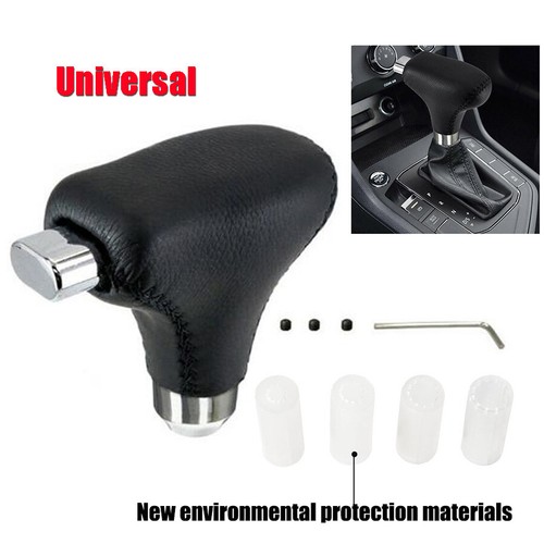 Black PU Leather Gear Shift Knob Shifter+Adapters For Automatic ...