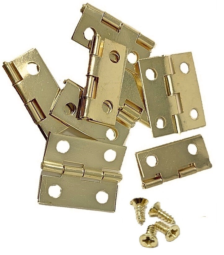 Small Hinges With Screws Brassed Jewellery Box Dolls House 2, 4, 6, 8 ...