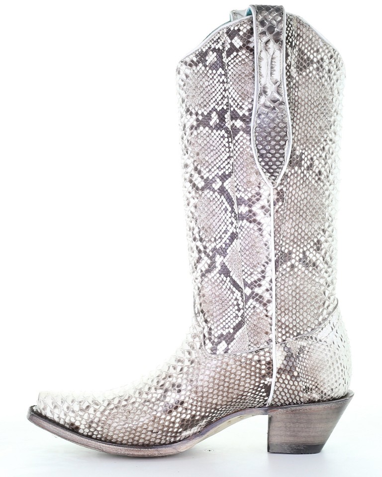 Corral Women's Natural Exotic Python Boot - Snip Toe - A3798 | eBay