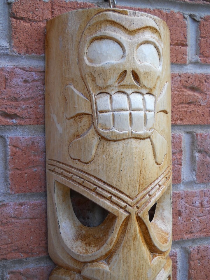 NEW DESIGN Carving Wooden TIKI MASK Small 50 cm Wall Decoration ...
