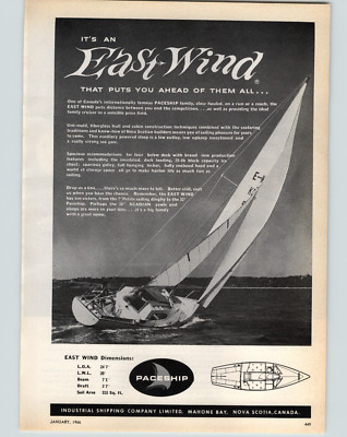 1966 PAPER AD Paceship Sailboat Sail Boat Nova Scotia Mahone Bay 30 ...